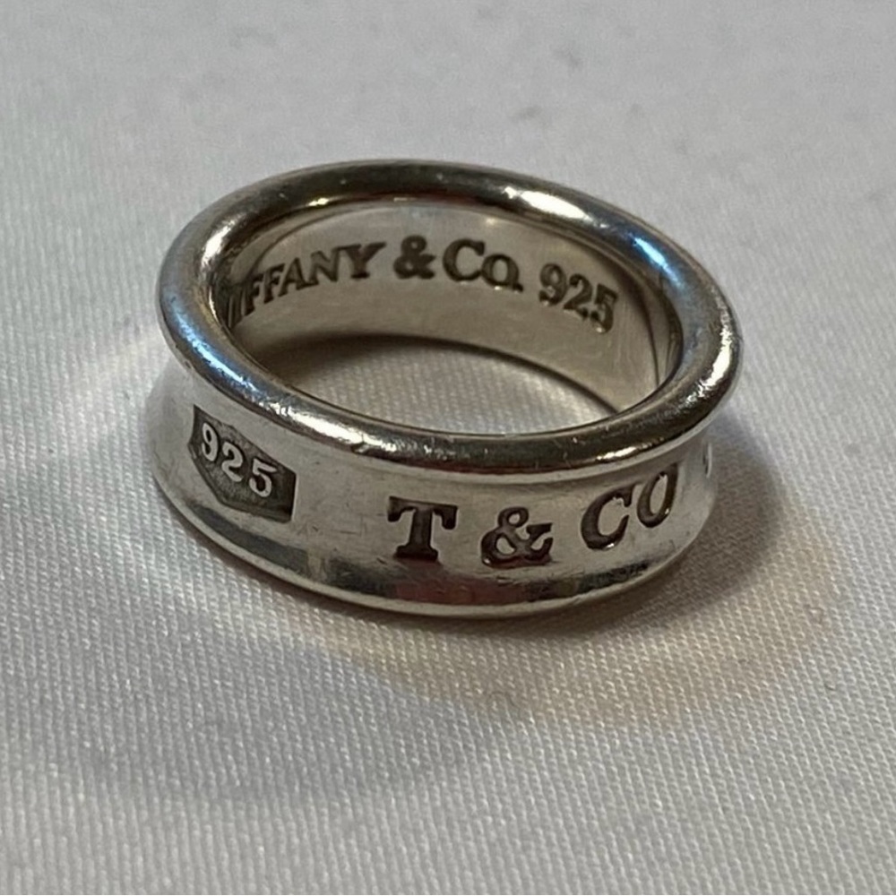 Tiffany Sterling Silver 1837 Wide Ring Size 5 - Gem